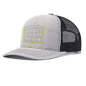 2 Pieces Custom Trucker Hat Snapback for Men Design Your Own Embroidery Flat Bill Visor Classic Adjustable Camouflage