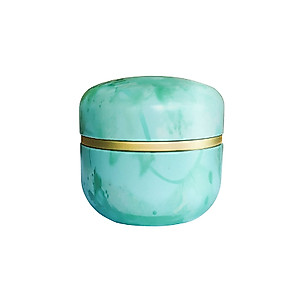 Topwon Body Powder Container with Powder Puff for Baby Women Talc Free Dusting Loose Powder Case Home Travel Powder Box (Green)