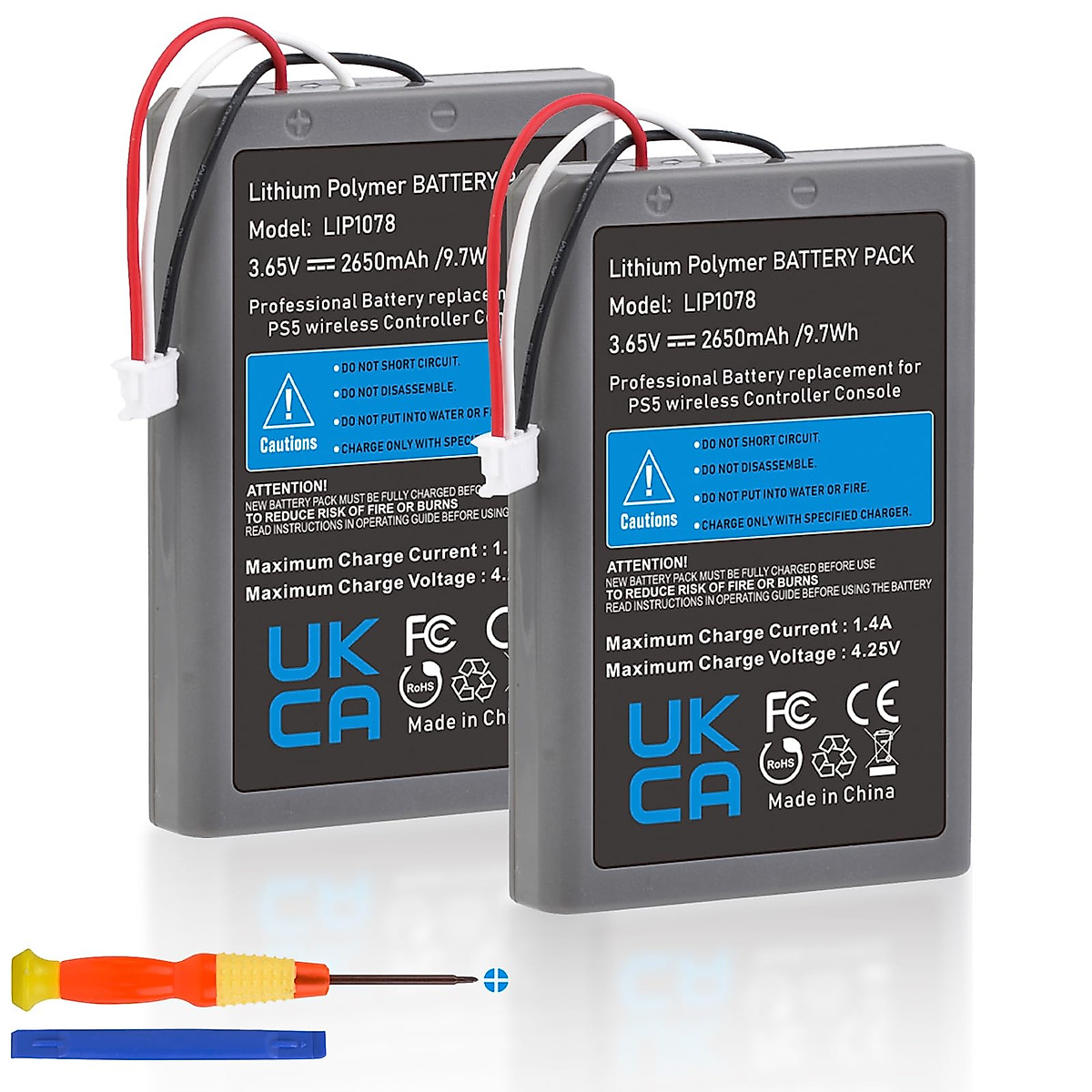 Pickle Power PS5 Controller Battery 2 Pack, 2650mAh LIP1708 Battery for Sony PS5 PlayStation 5 DualSense CFI-ZCT1W Wireless Controller