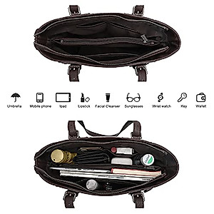 Totes for Women Leather Hides Concealed Carry Purses Large Shoulder Handbag Turquoise and Coffee TR132G-8317CF-TQ