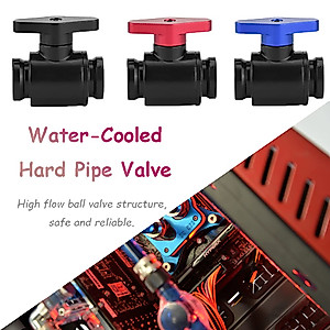 Diyeeni Water Cooling Valve, G1/4 screw thread brass Water Cooling Valve, High flow ball valve structure for Computer Water Cooling System, solid and durable(Black switch)