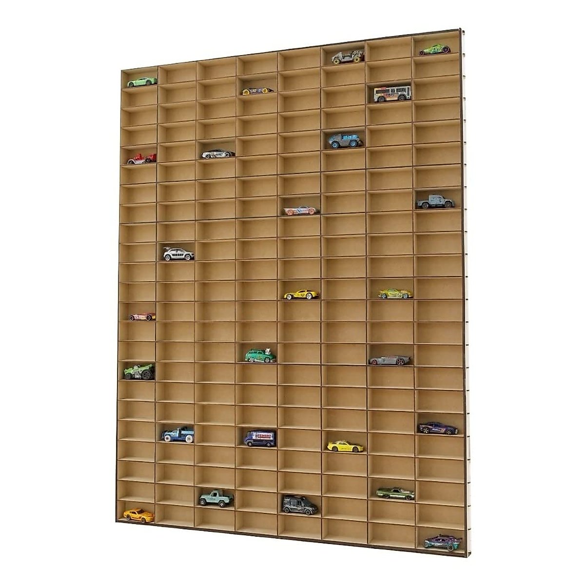 Alejandro Cortes Display Toy Storage Organizer Case for 1/64 Scale Cars (184 Spaces) - Collectibles Display Shelf, Toy Car Storage, 1/64 Display Case wooden display shelf