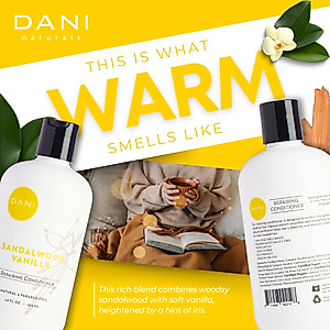DANI Natural Nourishing Conditioner Naturals - Organic Ingredients Hydrate & Strengthen Hair - Sulfate, Phthalate & Paraben Free - Vegan & Cruelty Free - 12 Ounces (Sandalwood Vanilla)