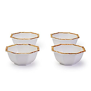 Two's Company Bamboo Touch Set Of 4 Octagonal Multipurpose Individual Bowls