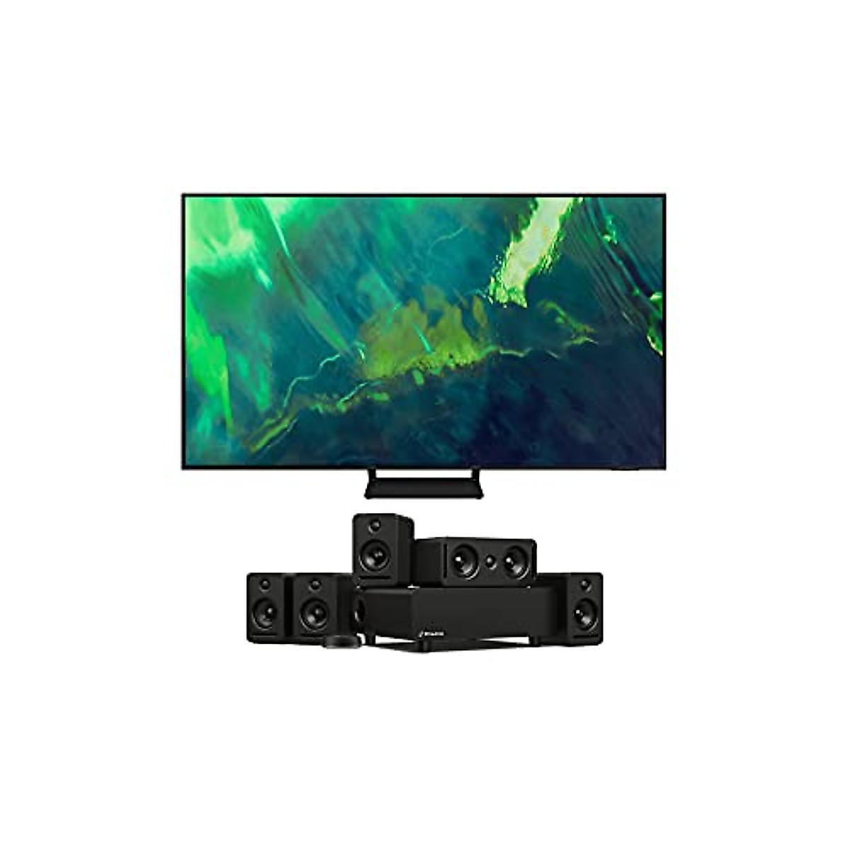 SAMSUNG QN65Q70AA 65" Class UHD High Dynamic Range QLED 4K Smart TV with a Platin MONACO-5-1-SOUNDSEND with WiSA Wireless SoundSend Transmitter (2021)
