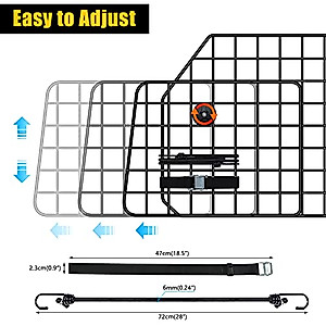 Gtongoko Dog Car Barriers for SUVs, Vehicles, Cars, & Trucks, Adjustable Heavy-Duty Wire Mesh Pet SUV Barriers Universal-Fit, Dog Car Guard, Car Accessories Safety Travel