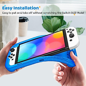 Fintie Case Soft Silicone Protective Cover, [Anti-Slip] Shockproof Case w/Ergonomic Grip, Grip Case for Console 7.0" (Blue)