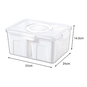 Quincry Fridge Organizer with Lids，Stackable Refrigerator Organizer Bins, Removable Containers for Food and Storage，For Fruit,Refrigerator Tissue,Vegetables,Food And Beverages (4 Compartments-White)