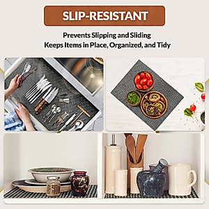 Mueller Ultra-Premium Drawer and Shelf Liner, 12 Inch x 20 FT Heavy-Duty and Slip-Resistant Liner, Durable Non Adhesive Waterproof Roll, for Drawers, Kitchen, Cabinets, Shelves, Desks, Black