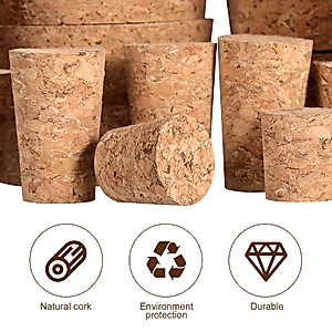 EXCEART 25Pcs Tapered Cork Plugs, Natural Soft Wood Corks, Wooden Wine Bottle Cork Stoppers Tapered Cork Bottle Plugs Wine Stoppers Replacement Corks for Wine Making Craft
