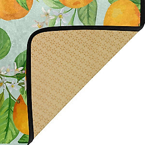 Fresh Orange Tropical Citrus Fruit Kitchen Rugs Floor Mat Anti Fatigue Kitchen Mats Non Skid Washable Bath Rug Runner Doormats Carpet Sink Mat Home Decor 39 X 20 inch