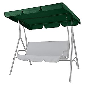 Yescom 64"x47" Deluxe Outdoor Swing Canopy Replacement UV30+ 180gsm Porch Top Cover for Patio Yard Seat Green