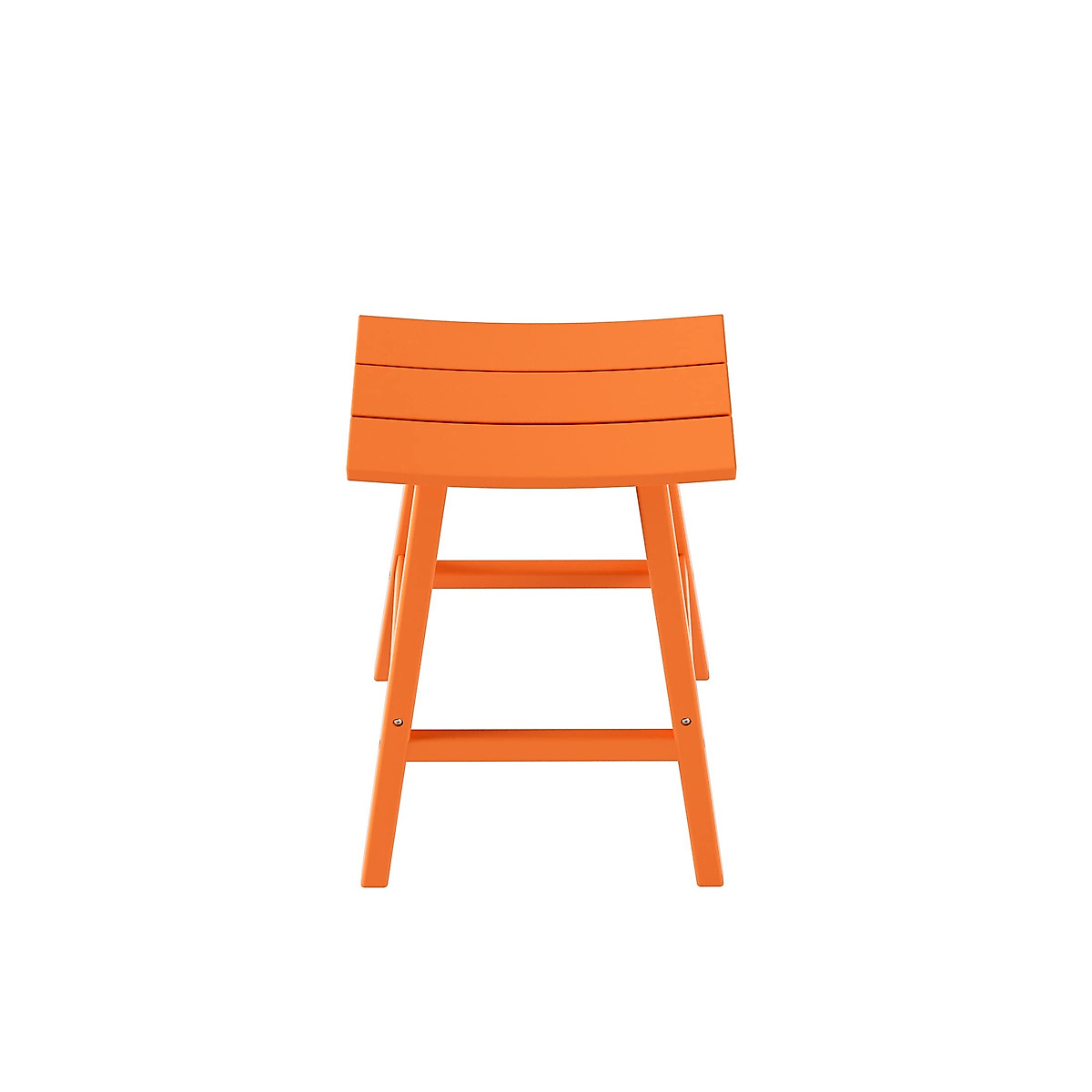 Costaelm All-Weather Bar Stools Set of 2, 29" Height Outdoor Bar Stools, Adirondack Poly Patio Bar Stool for Patio, Deck, Kitchen Counter and Garden, Orange