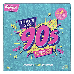 Ridley’s That’s So 90’s Trivia Card Game – Quiz Game for Kids and Adults – 2+ Players – Includes 1,000 Unique Questions – Fun Family Game – Makes a Great Gift