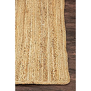 HOMEMONDE Hand Woven Natural Braided Jute Rug 2x3 ft Rectangle Mat Reversible Accent Rustic Rug for Living Room Kitchen Entryway Burlap Rag Rug