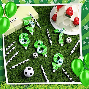 Photect 11 Pcs Soccer Birthday Candles Number 5-9 Candle Cake Topper Decor Soccer Themed Birthday Cake Decorations for Boys Girls Kids Party Supplies Decor (Number 9)