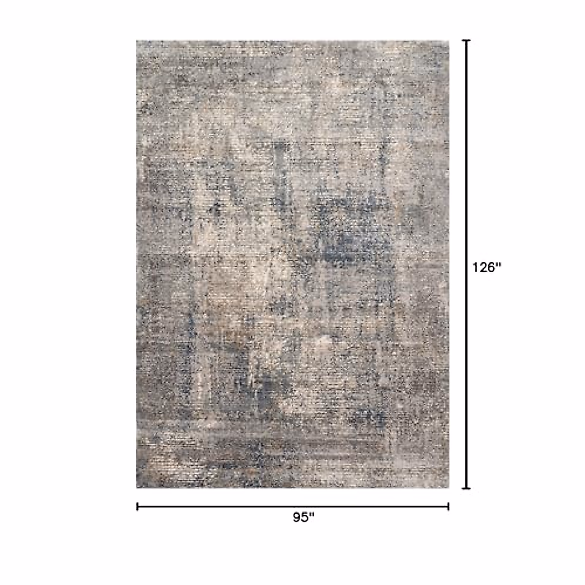 Loloi Teagan Collection 7'-11" x 10'-6" Area Rug in Denim/Slate - Large Area Rug, Soft Neutral Rug, High-Traffic Area Rug for Living Room, Bedroom, Home Office, Dining Area