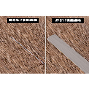 6.56 ft Floor Divider Strip Self Adhesive 2 inch Wide Floor Threshold Strip Vinyl Floor Edge Trim Floor Gap Covering Connecting Strip (Ash Wood Grain)