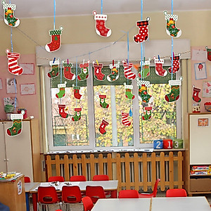 45 Pieces Christmas Stocking Cutouts Assorted Xmas Stocking Cutouts Christmas Classroom Bulletin Board Decoration for Christmas Classroom Indoor Decoration