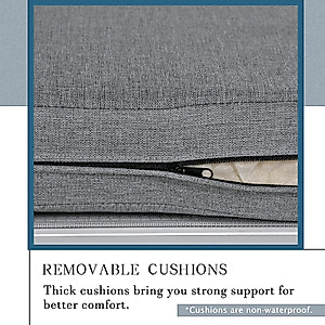 Soleil Jardin Outdoor Patio Furniture Set with Chaise Lounge, Aluminum Sofa Set for Porch Garden, Space Saving L-Shaped Corner Sectional Chair with Glass Coffee Table, White Finish & Grey Cushion