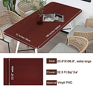 WIFEA 23.6"x 197" Cherry Wood Contact Paper Wood Grain Wallpaper Peel and Stick Self Adhesive Vinyl Film Removable Waterproof for Kitchen Cabinets Countertops Tabletop Walls, Maple Red Wood Textured