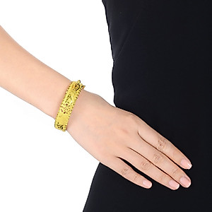 CHOW SANG SANG 999.9 24K Solid Gold Price-by-Weight 18.34g Dragon and Phoenix Bangle for Women and Wedding Occasion 84936K | 7 (Wrist Size:14.5-15.5 CM)