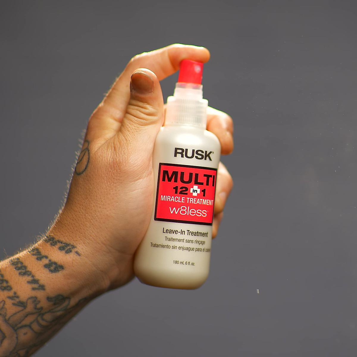 RUSK Designer Collection Multi 12 In 1 W8less Miracle Leave in Treatment, 6 Oz, Versatile Styling Product, Adds Shine, Smoothest, Detangles, Controls Frizz, and Protects Haircolor