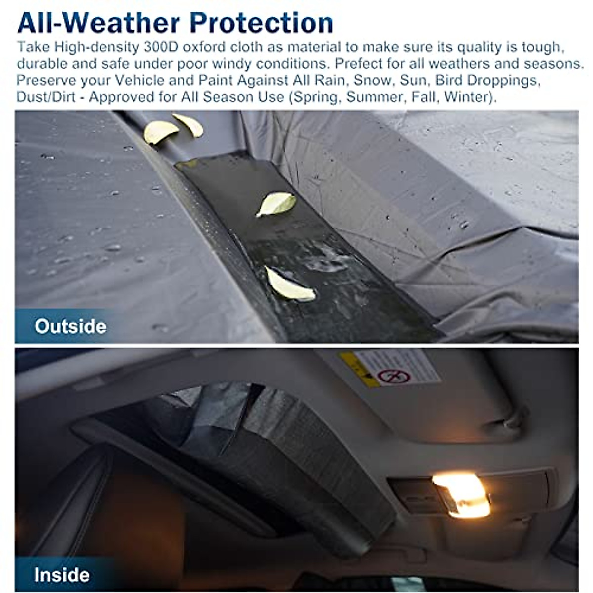 Car Cover Waterproof for 2003-2008 BMW Z4, Snowproof Outdoor Car Covers with Zipper Windproof Heavy Duty All Weather (Black)