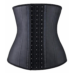 YIANNA Waist Trainer for Women Tummy Control Latex Underbust Waist Cincher Corset Sport Girdle Hourglass Body Shaper,(Black, XS)
