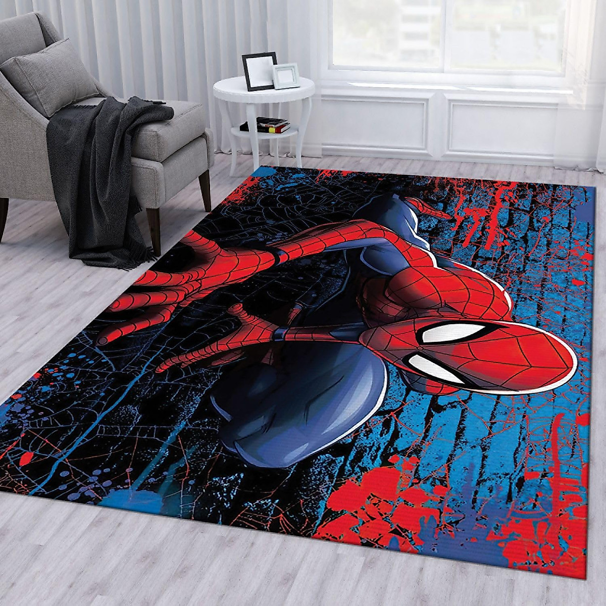 TIMELESSLIVING Superhero rug Super Hero Area Rug Cartoon Movie living room Bedroom Decor Kids Room Rug PHDB05