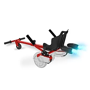 Hover-1 Falcon-1 Buggy Hoverboard Attachment Turbo LED Lights, Compatible with Most 6.5" & 8" Hoverboards, Hand-Operated Rear Wheel Control, Adjustable Frame, Easy to Install Hoverboard Go Kart