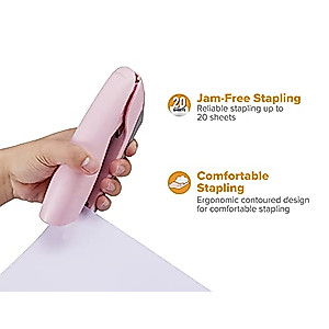 Bostitch Office Velvet No-Jam Stapler Value Kit, Includes Staples and Magnetic Staple Remover, Pink (B326-PP-VLT-PNK) (BOSB326PPVLTPNK)