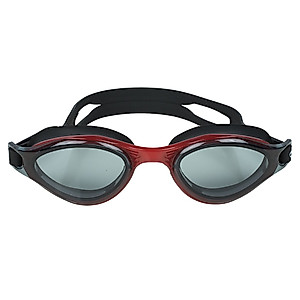 Splaqua Swim Goggles for Men and Women - Adjustable Straps, Silicone Eye Seal, UV Protection and Anti Fog Lenses Swimming Goggle - Red and Black