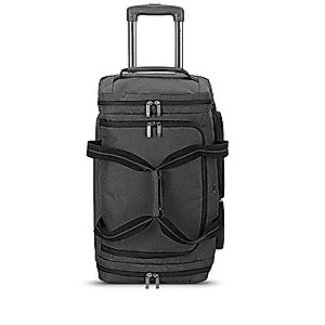 Solo New York Leroy Carry-On Wheeled Duffle Bag, 49L Capacity, Grey, 22 Inch