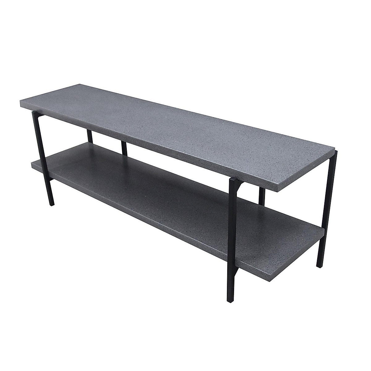 Casual Elements VOLTERRA Concrete & Steel TV Shelf Unit Television Stand, Granite Grey