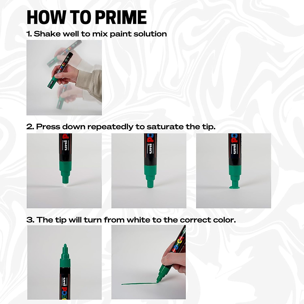 posca Authentic Marker, 1 White Professional Grade Paint Marker with 1MR Extra Fine Tip