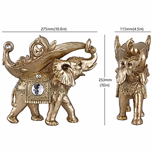ICE ARMOR George S. Chen Imports Golden Thai Elephant Wine Holder 11 1/4" Wide Statue Figurine (7888216)