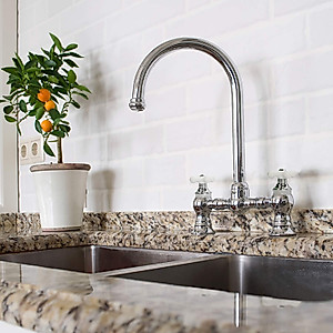 Danco 46004 Cross-Arm Tub/Shower & Sink Faucet Handle, Fits 2-3 Handle Faucets, DOES NOT FIT DELTA & MOEN FAUCETS, Chrome/White Porcelain, 2.25 H (Pack of 1)