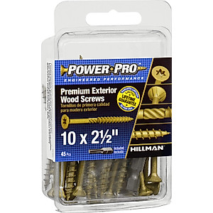 Power Pro 42483 Wood Screws, 10 x 2.5, Bronze, 45 Piece
