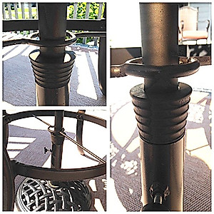Myard Umbrella Cone Wedge Shim for Patio Table Hole Opening or Base 1.8 to 2.4 Inch, Umbrella Pole Diameter 1-1/2" (38mm, Black)
