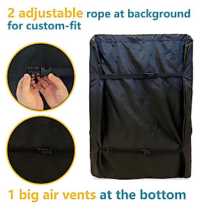 Bitubi Beverage Refrigerator Cooler Cover,Outdoor Fridge Cover – Waterproof, Dustproof, Sun-Proof, 20" W x 20" D x 33" H. Suitable for most 3.2 Cu.ft Beer or Wine Mini Fridge (Black)