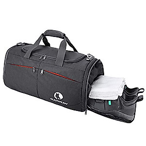 Canway Sports Gym Bag, Travel Duffel bag with Wet Pocket & Shoes Compartment for men women, 45L, Lightweight