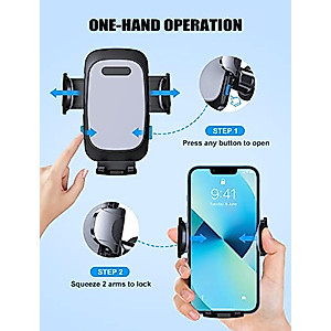 Cezuly Phone Mount for Car, [Upgraded] Vent Clip Car Phone Holder 360° Rotatable, Ultra Stable Car Phone Holder Mount Cradle Compatible with iPhone 14 Pro/Samsung Galaxy, All 4”-7” Large Cell Phones