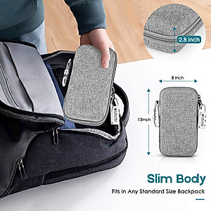 LEWOTE Accessories Kit Compatible with Insta360 GO 3 [Silicone Camera Case Cover and Lens Cap][2Pcs 3D Screen Protector Film][Carrying Case Bag with Auto Locking Carabiner and Anti-loss Lock] (Gray)