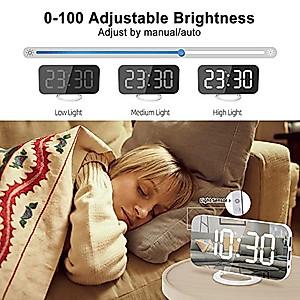 Miowachi Loud Digital Alarm Clock for Heavy Sleepers Adults with Bed Shaker,2 USB Charger, Adjustable LED Light, Snooze, Alarm, Clock for Bedroom, White