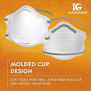 Kleenguard™ 3300 Series N95 Particulate Respirator (54625), RA3315 Molded Cup Style, NIOSH-Approved, Regular Fit, White (20 Respirators/Box)