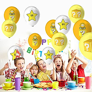 24Pcs Mario Party Latex Balloons, Super Bros Birthday Party Balloons, Super Bros Game Party Balloon Decoration