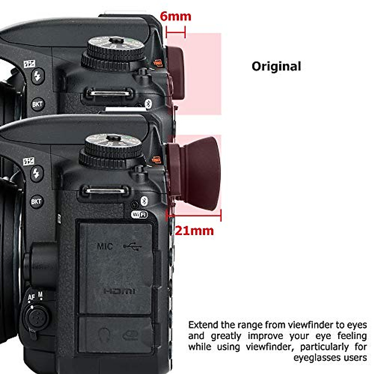 Soft Silicon Camera Viewfinder Eyecup Eyepiece Eyeshade for Nikon D780 D750 D610 D600 D7500 D7200 D7100 D7000 D5600 D5500 D5300 D5200 D5100 D5000 D3500 D3400 D3300 Replaces DK-21 DK-28 DK-25 24 23 20