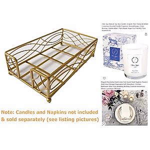 Chez JuJu Gold Elegant Sturdy Guest Napkin Holder | Disposable Paper Hand Towel Storage Tray Caddy | Premium Quality | Bathroom Kitchen Dining Table Wedding Party Hotel Office décor | Indoor Outdoor