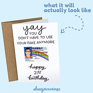 Sleazy Greetings 21st Birthday Card For Her | 21st Funny College Birthday Card | 21 Bday Card For Best Friend